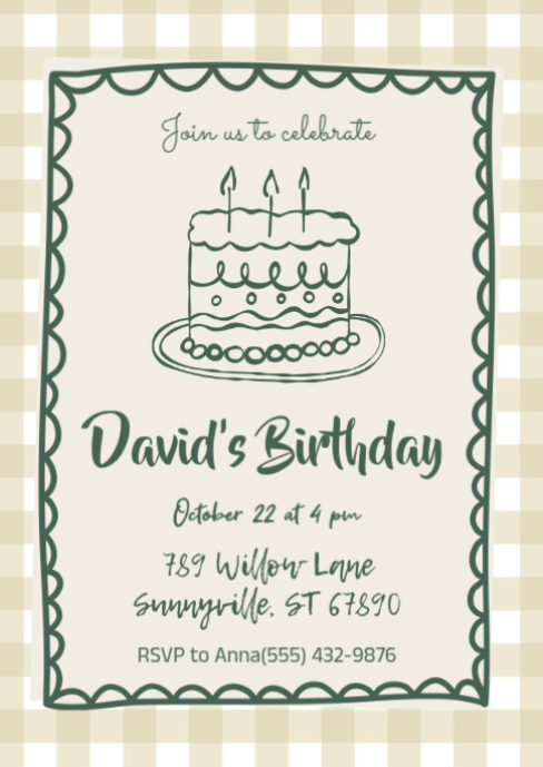 Editable Vintage Birthday Invitation Template | PosterMyWall