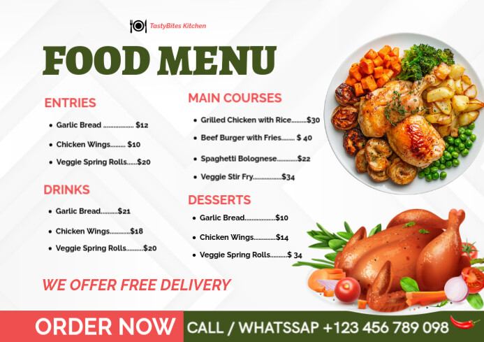 Editable Weekly Restaurant Menu Poster Template | PosterMyWall