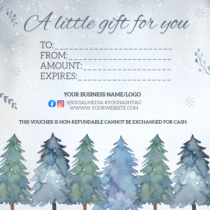 Copy of Editable Winter Gift Certificate | PosterMyWall