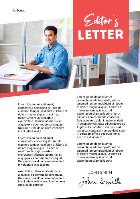 Editor's Letter Design Template | PosterMyWall