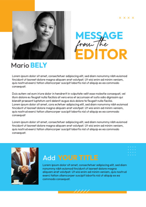 Copy of editor's letter page template | PosterMyWall