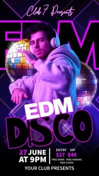 Edm Disco Party Ads Template | PosterMyWall