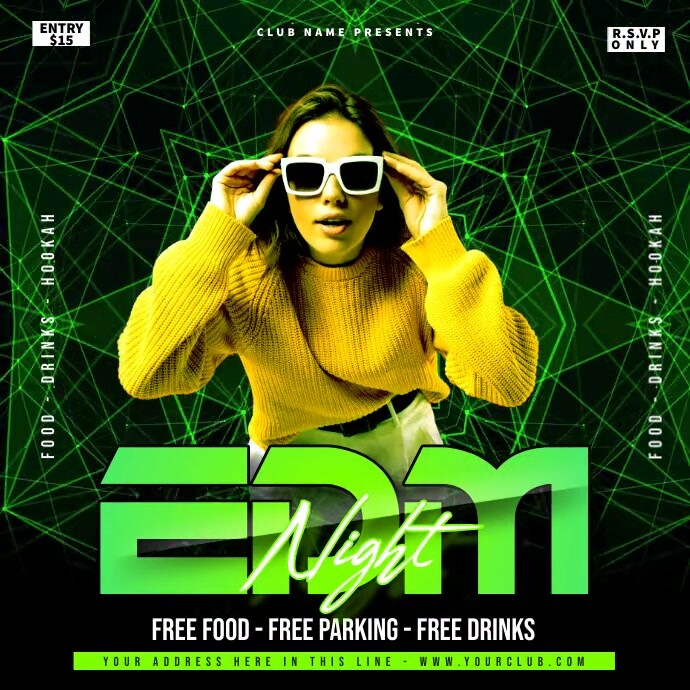 EDM Night Template | PosterMyWall
