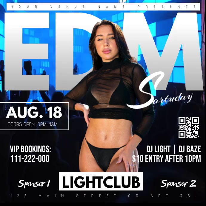 EDM Saturday Video Poster Template | PosterMyWall