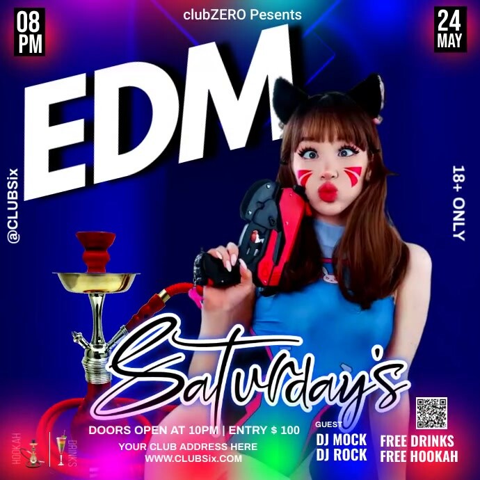 edm saturdays night show Template | PosterMyWall