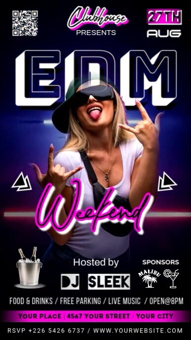 EDM WEEKEND PARTY FLYER TEMPLATE | PosterMyWall