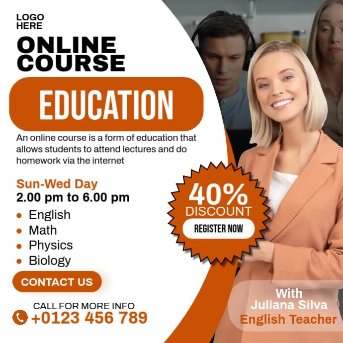 Education Online Course Template | PosterMyWall
