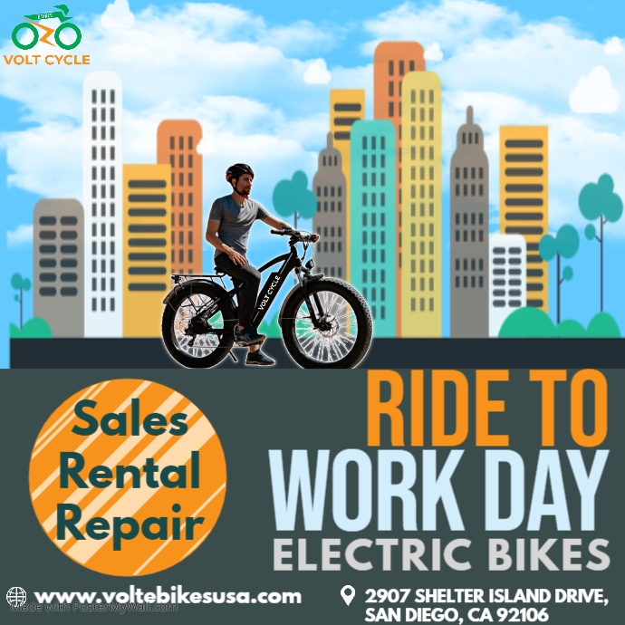 Ride To Work Volt Cycle | PosterMyWall