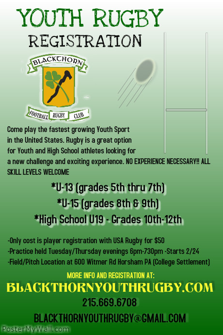 Youth Rugby Registration | PosterMyWall