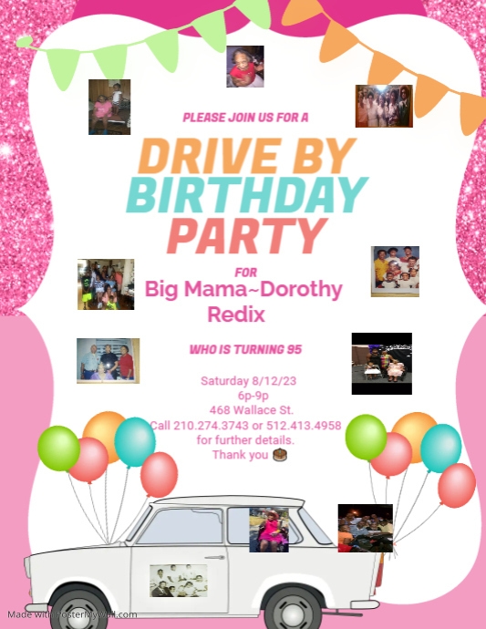 Drive-by Birthday Invitations | PosterMyWall