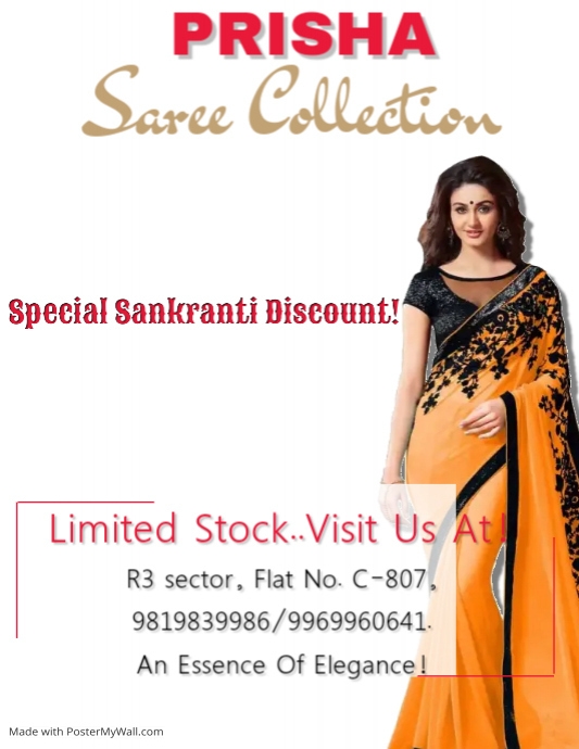 Copy of Copy of Saree Flyer Template | PosterMyWall