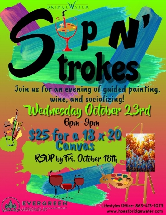 Sip N Strokes Oct | PosterMyWall