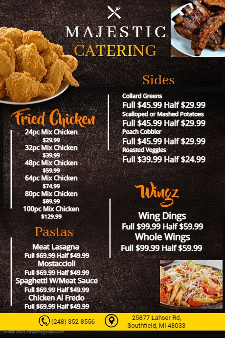 FOOD MENU PINTEREST TEMPLATE.C | PosterMyWall