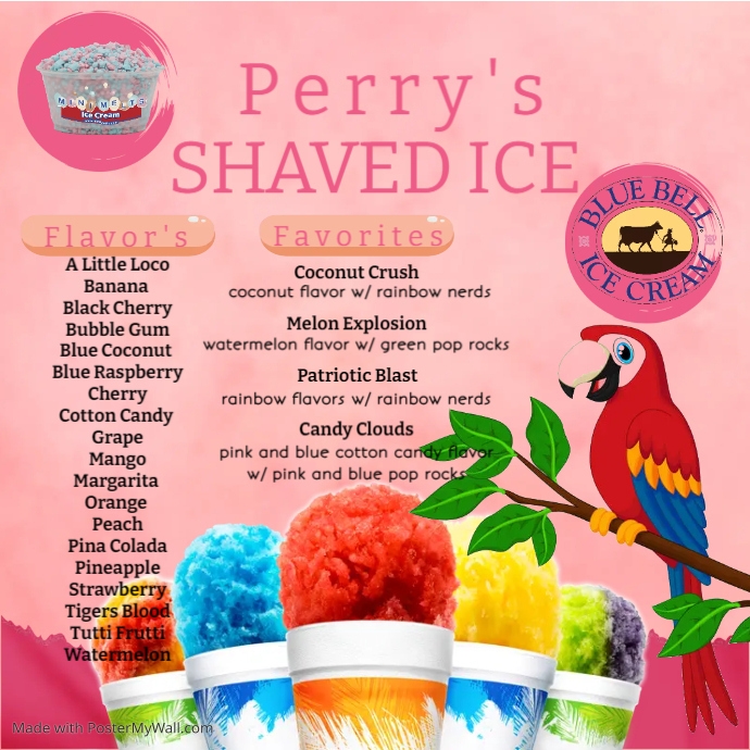 Pink Shaved Ice Social Media Post | PosterMyWall