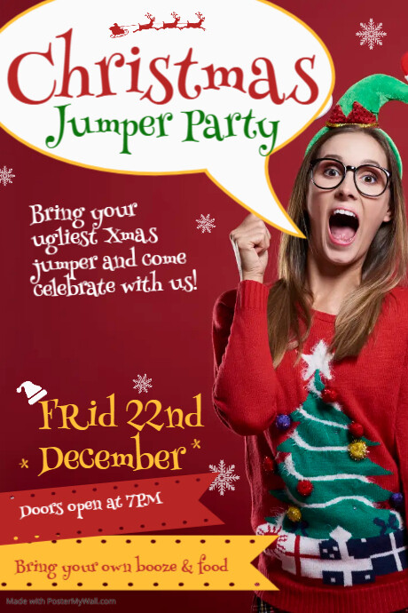 Christmas Jumper Party Poster | PosterMyWall