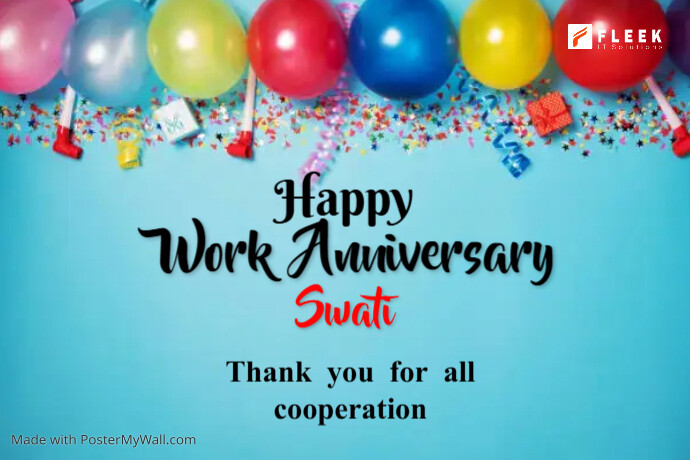 happy work anniversary day template design | PosterMyWall