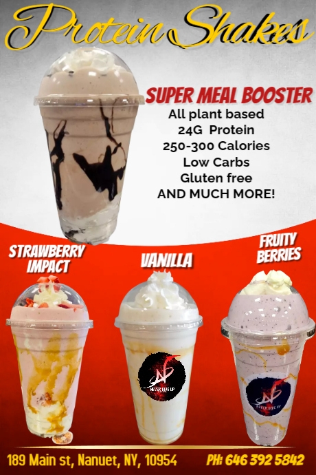 Protein Shakes Menu Flyer | PosterMyWall