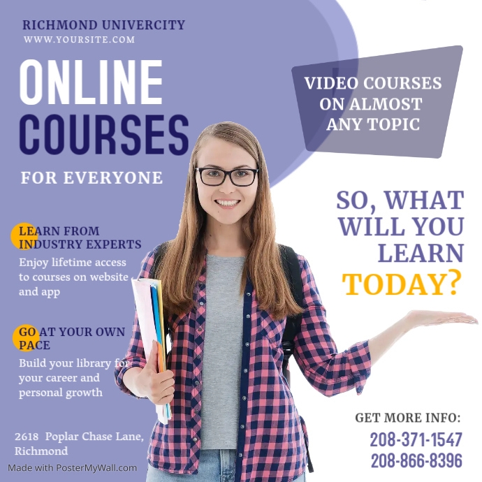 Copy of Modern Instagram post Online education | PosterMyWall