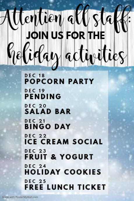 Holiday Event Planner | PosterMyWall