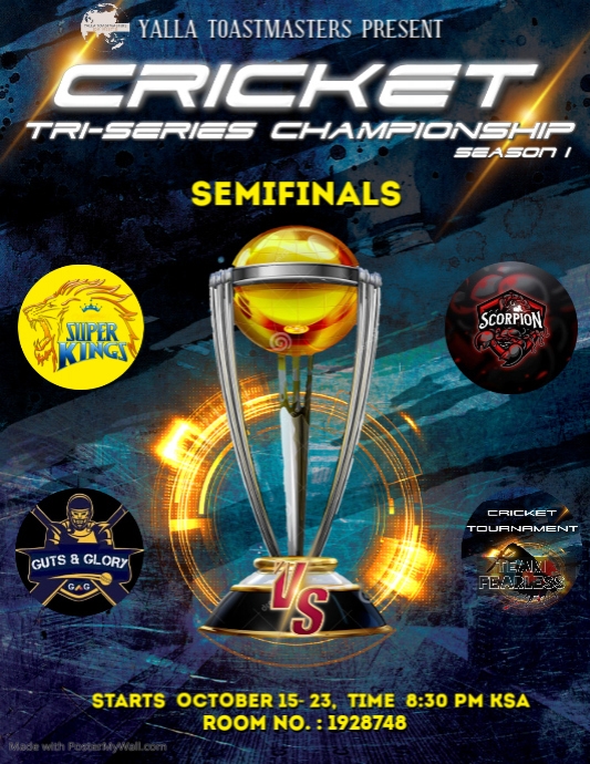 Copy of Copy of Cricket tournament template | PosterMyWall