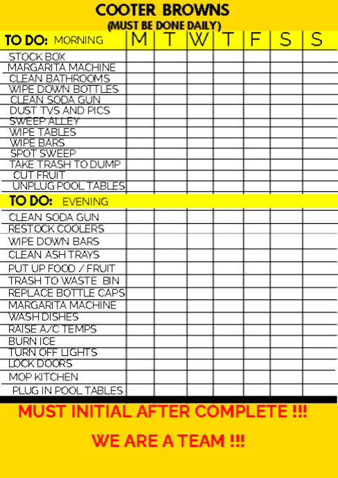 CHORE CHART | PosterMyWall
