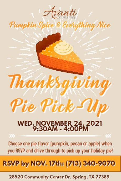 AP thanksgiving pie pick up | PosterMyWall