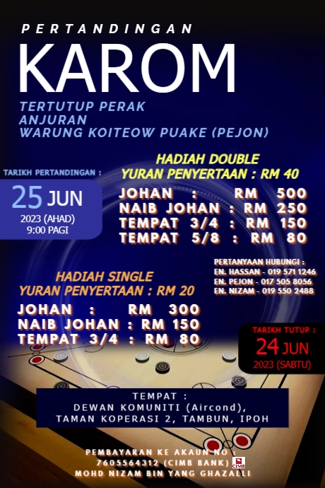 PERTANDINGAN KAROM (1) | PosterMyWall