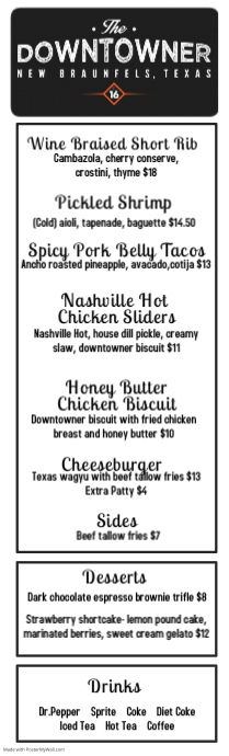 Copy of Back of Menu | PosterMyWall