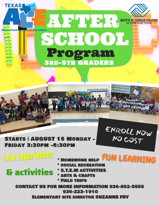 After School Program Flyer Crockett | PosterMyWall