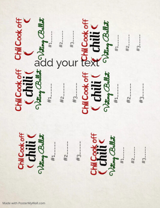 Salsa & Chili Cook Off Ballot #2 | PosterMyWall