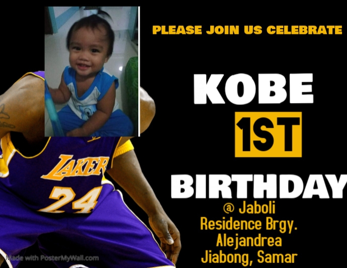 Copy of Kobe Bryant Birthday Invitation | PosterMyWall