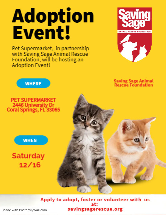 Master Pet Supermarket Adoption Event | PosterMyWall