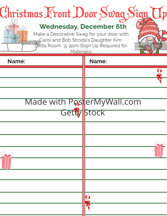 Christmas Holiday party poster sign up sheet | PosterMyWall