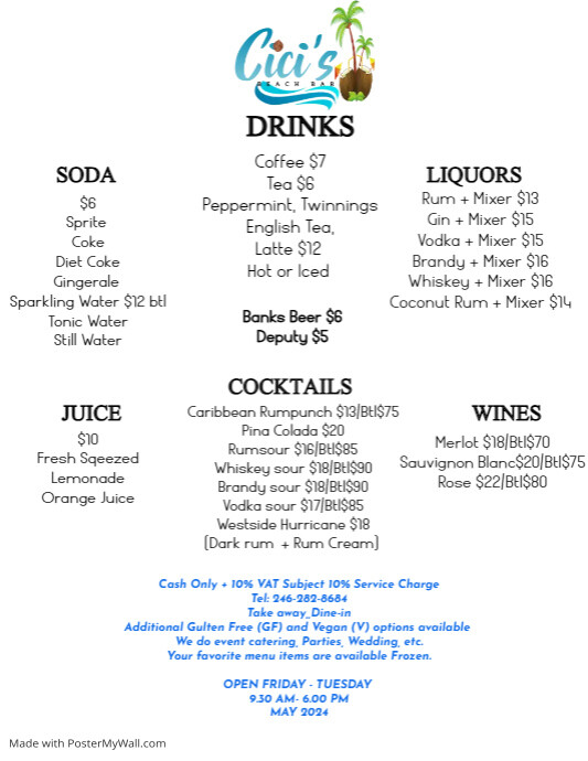 Cicis summer Drinks (1) | PosterMyWall