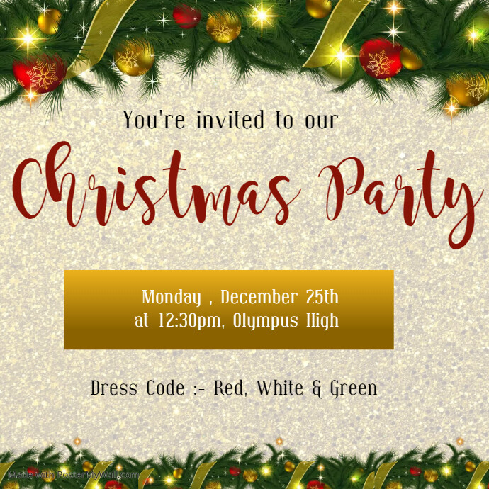 christmas party invite template | PosterMyWall