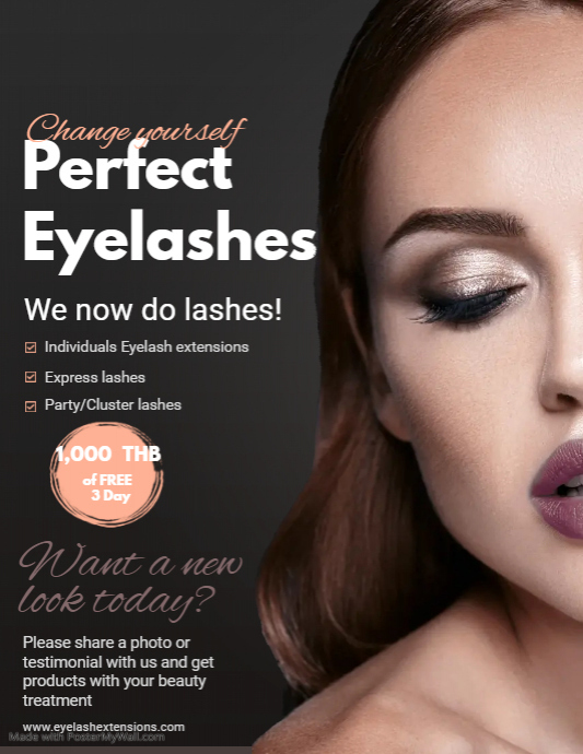 Copy of สำเนา Perfect Eyelash Extensions Flyer | PosterMyWall