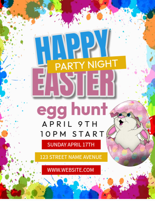 Egg Hunt Party Celebration Template | PosterMyWall