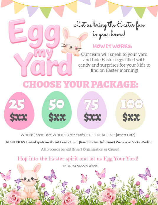 Egg My Yard Flyer Template | PosterMyWall