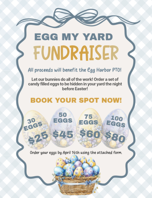 Egg My Yard Fundraiser Template | Easter Egg Delivery Fundraiser Flyer ...