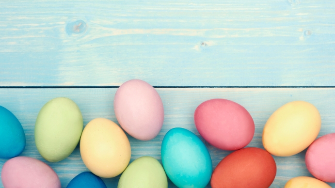 Eggs easter zoom background template design | PosterMyWall