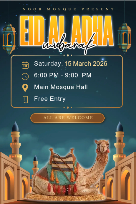 Eid Al-adha Celebration Posters Template | PosterMyWall
