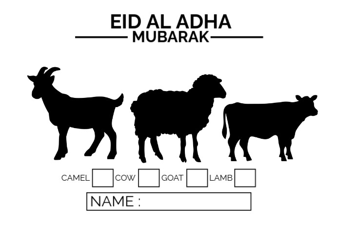 Copy of EID AL ADHA QURBAN LABEL TAG NAME | PosterMyWall