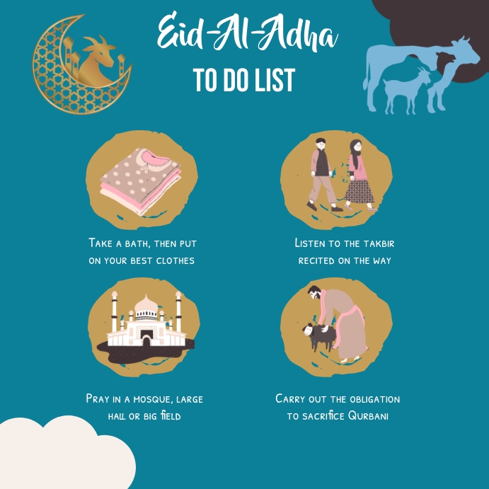 eid al adha to do list,eid al adha checklist Template | PosterMyWall