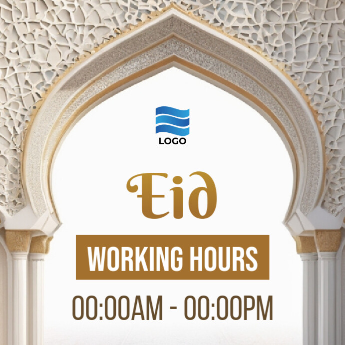 Copy of Eid al fitr business opening operating hours instagram flyer | PosterMyWall