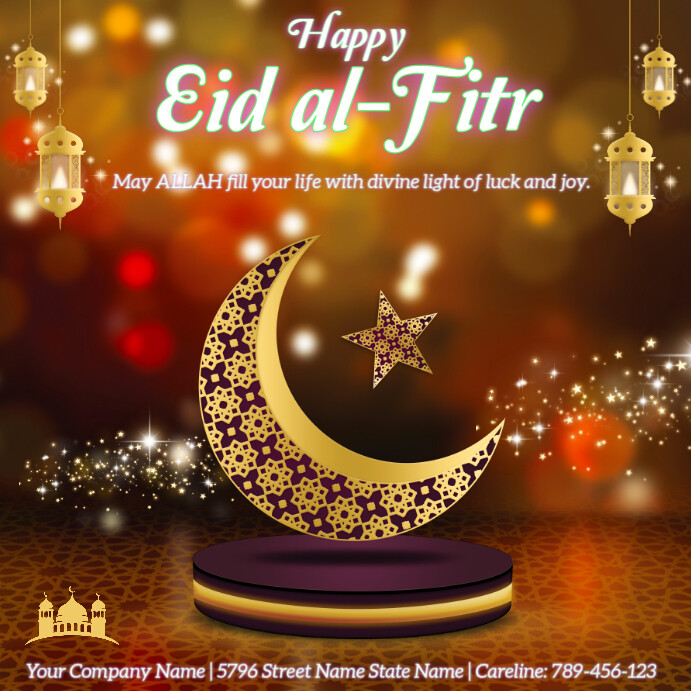 Eid Al-Fitr Greeting Card Template | PosterMyWall