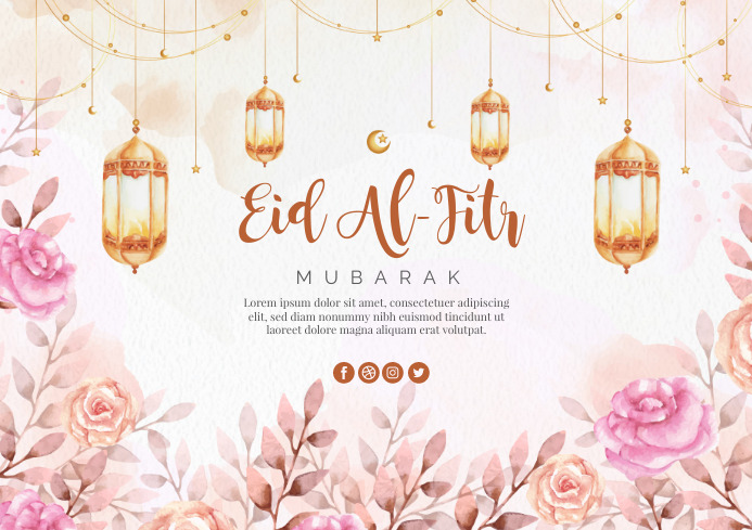 Copy of Eid Al Fitr Mubarak Greeting Poster Banner | PosterMyWall