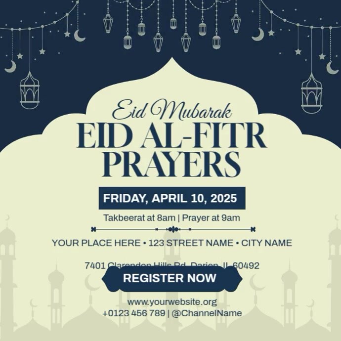 Eid Al Fitr Prayer Template | PosterMyWall