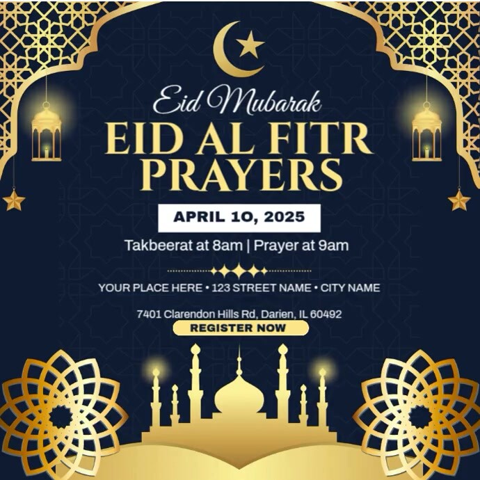 Eid Al Fitr Prayer Template | PosterMyWall