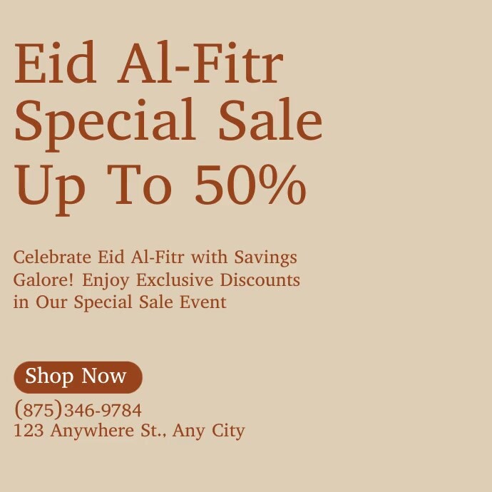 Eid Al Fitr Sale Template | PosterMyWall