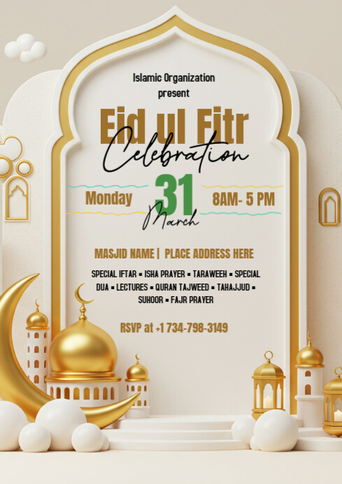 Plantilla de Eid Celebration Flyer template | PosterMyWall
